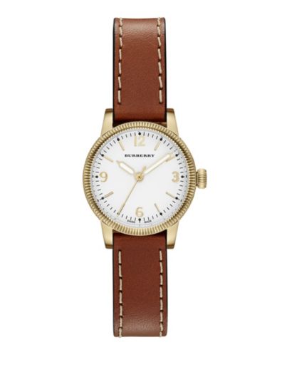 博柏利Burberry白色银色表盘Red皮质女式手表BU9129 Burberry White Silver Dial Red Leather ...